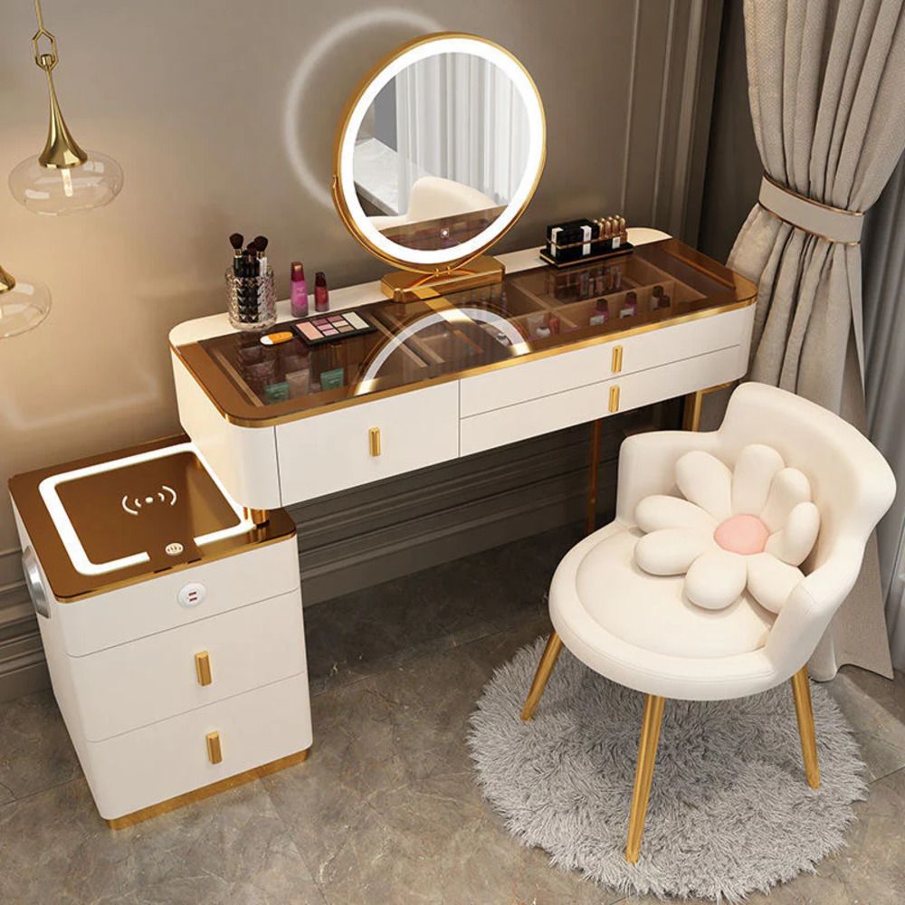 Buy Smart Dressing Table - LuxTech Vanity: LED Mirror Dresser with ...