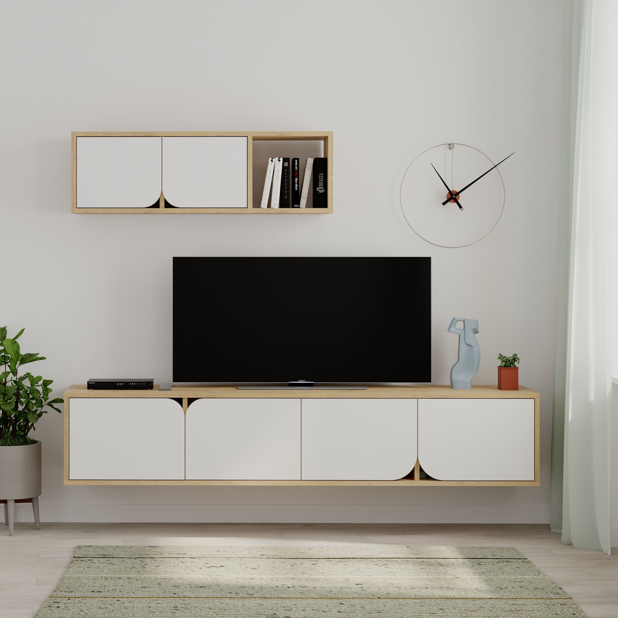 Buy Mourah Spark Tv Unit Up To 70 Inches With Storage - Oak/White - 2 ...