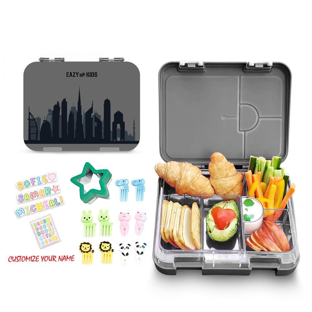 Buy Eazy Kids 6 & 4 Convertible Bento Lunch Box - Skyline Grey Online ...