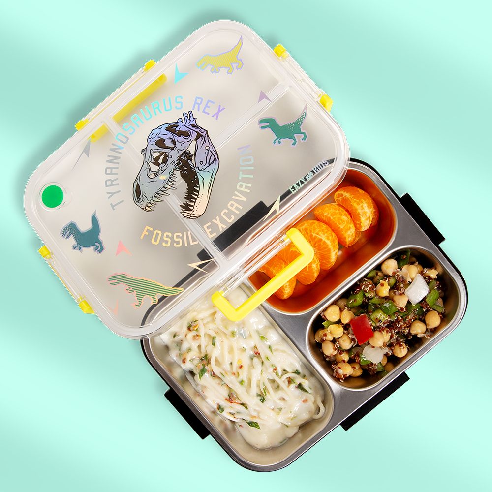 Buy Eazy Kids 3 Compartment Stainless Steel bento Lunch Box, 800ml - T ...